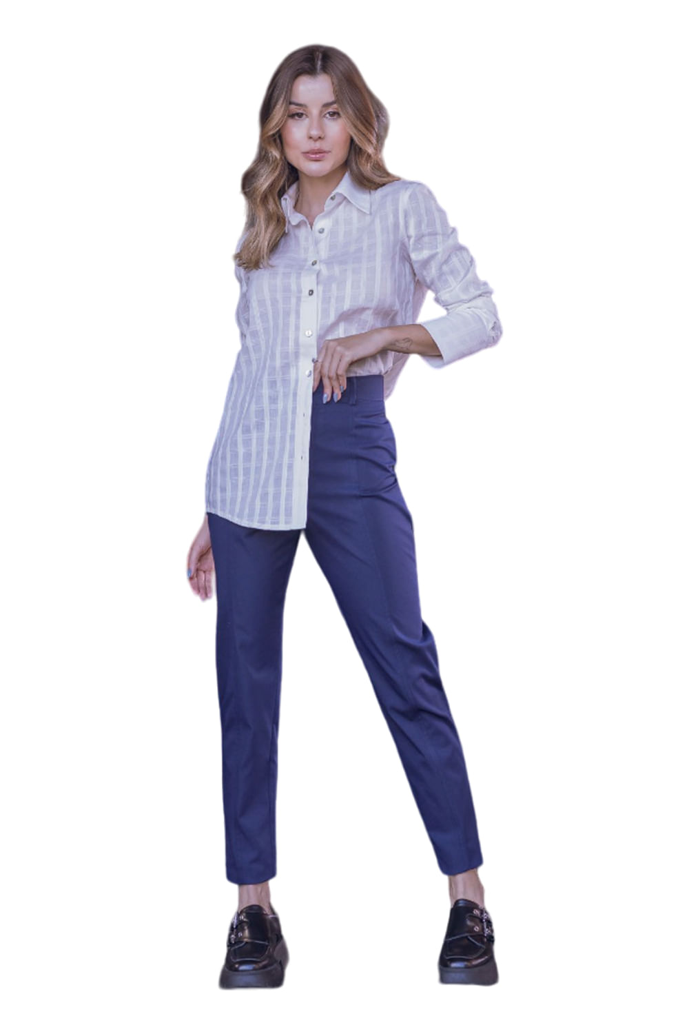 Calça Alfaiataria Maria Maturana Bege - Garm Store